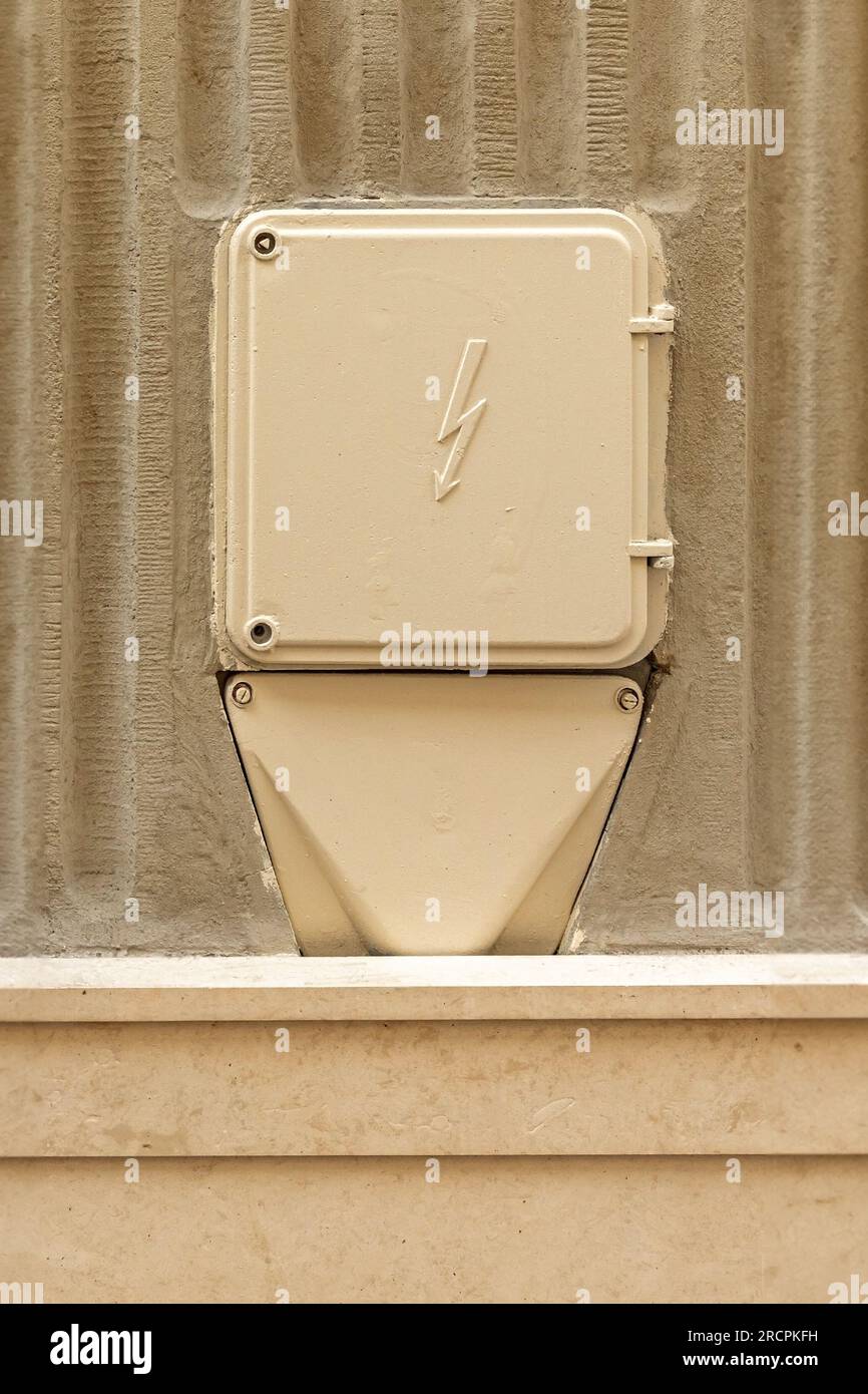 Power mains box supply electricity to public building Stock Photo - Alamy