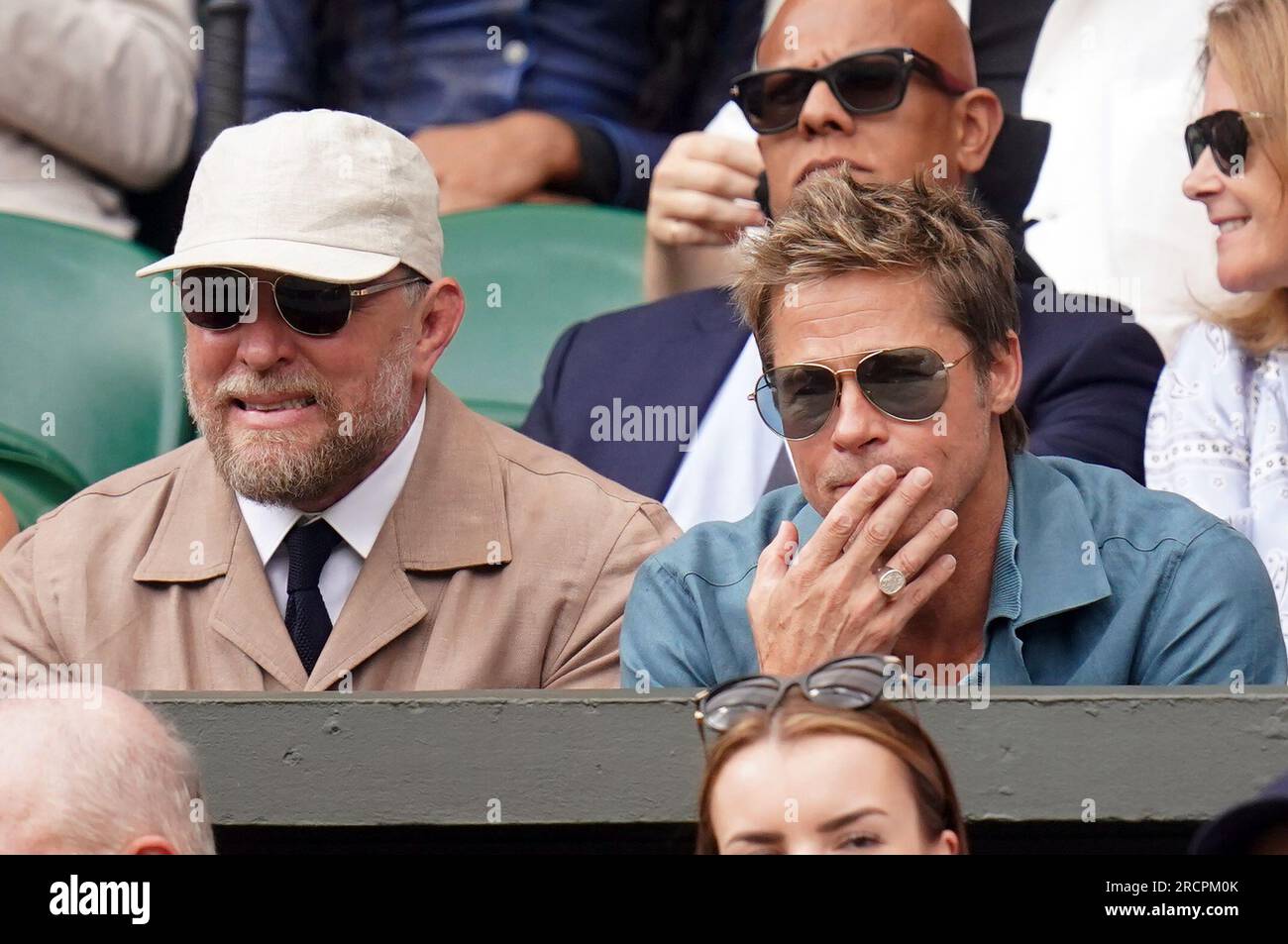 Brad Pitt (right) and Guy Ritchie (left) watching the Gentlemen's ...