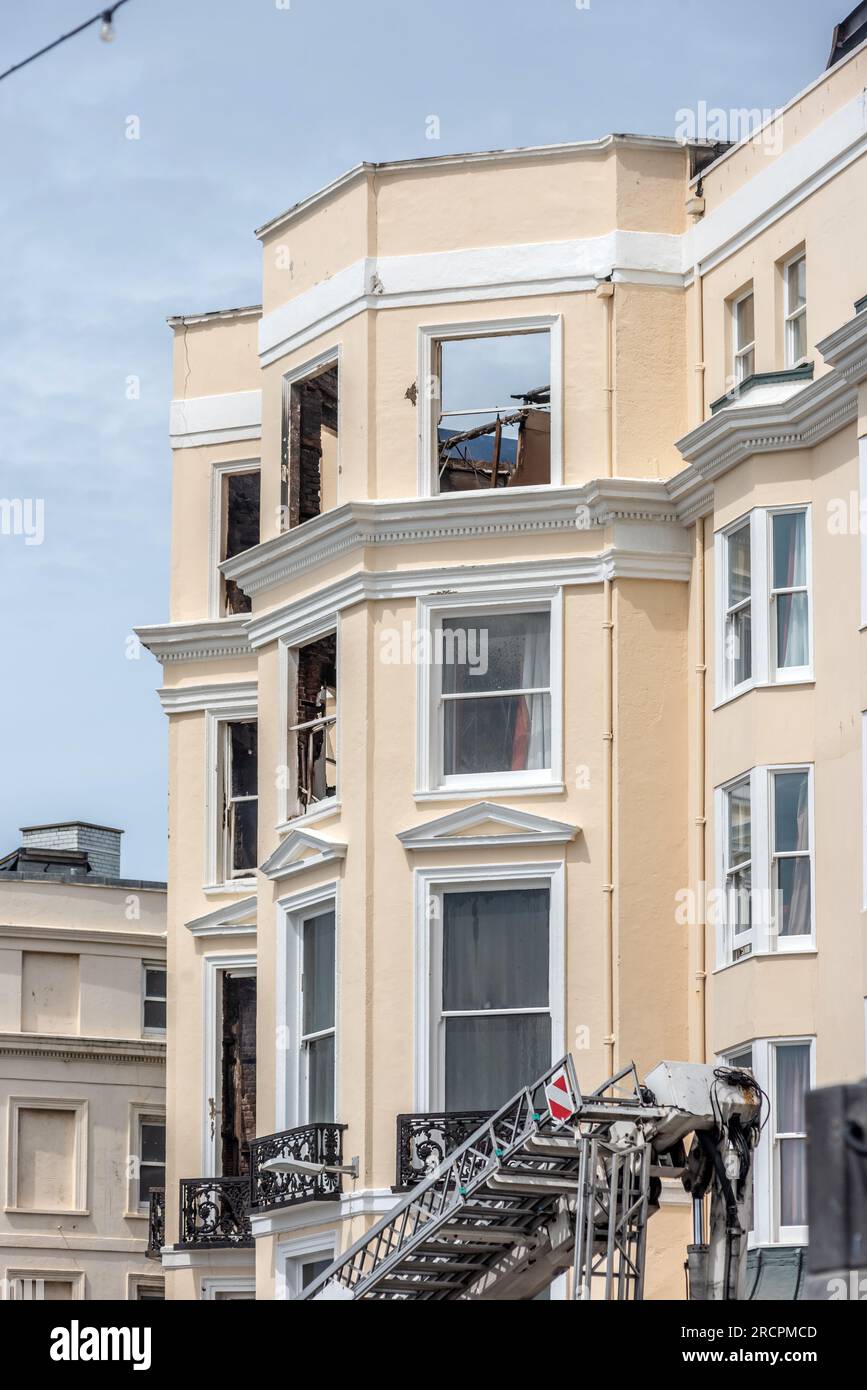 Brighton, July 16th 2023: Emergency services still on-site dealing with ... Brighton, July 16th 2023: Emergency services still on-site dealing with ...