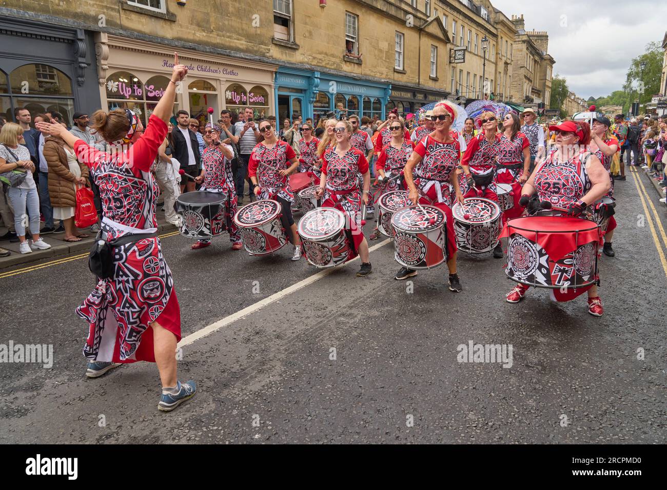 Music and dance group parade in ornate costumes at the annual carnival ...