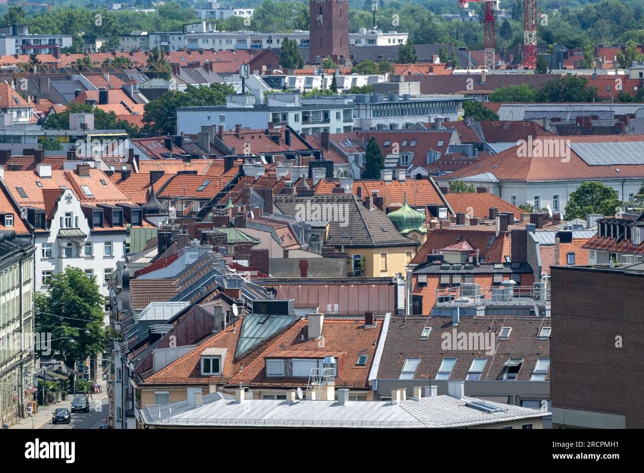 Munich, Germany. 16th July, 2023. View from the big tower over the ...