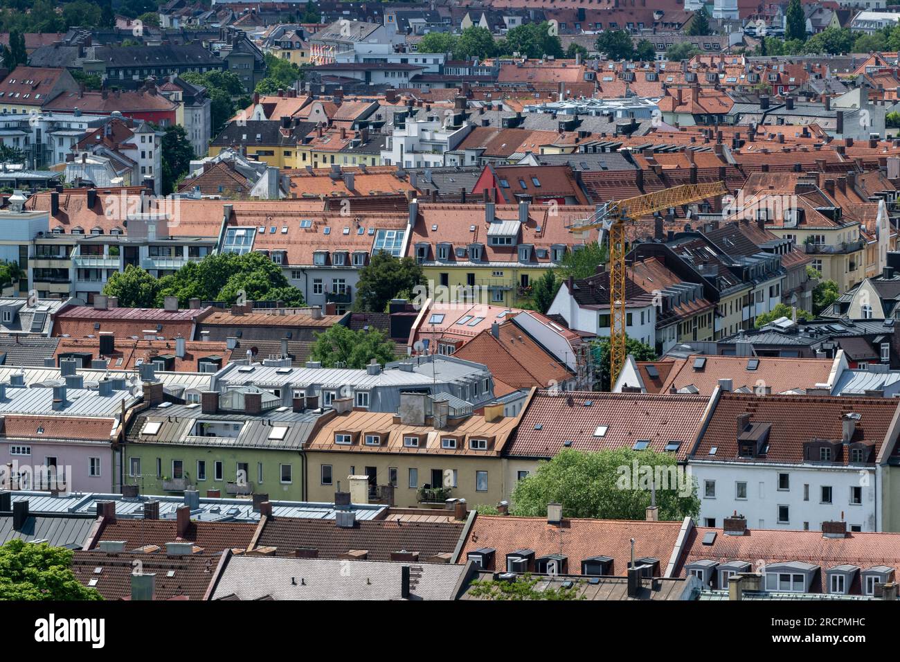 Munich, Germany. 16th July, 2023. View from the big tower over the ...