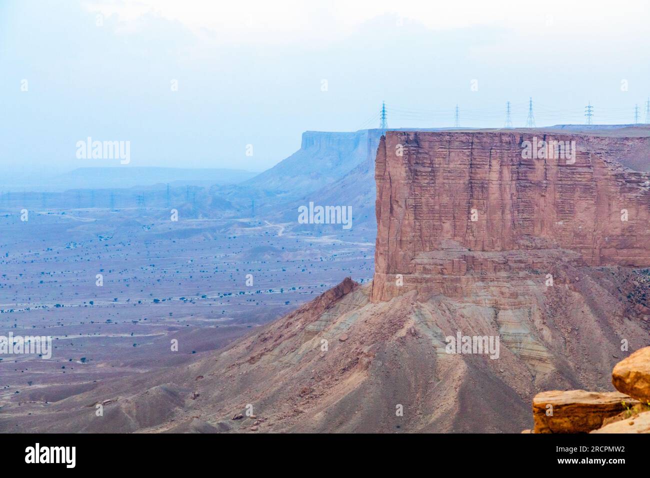 The Jabal Tuwaiq Mountains, with desert landscape, Riyadh, Saudi Arabia ...