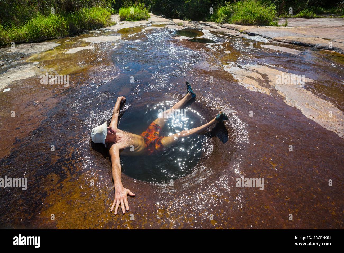 Natural pools of Quebrada las Gachas in Guadalupe, Colombia, South ...