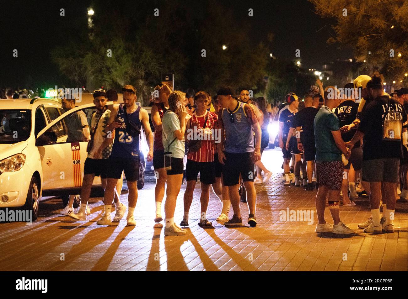 Pic shows: Palma, Majorca Holidaymaker being sick onto the beach ...