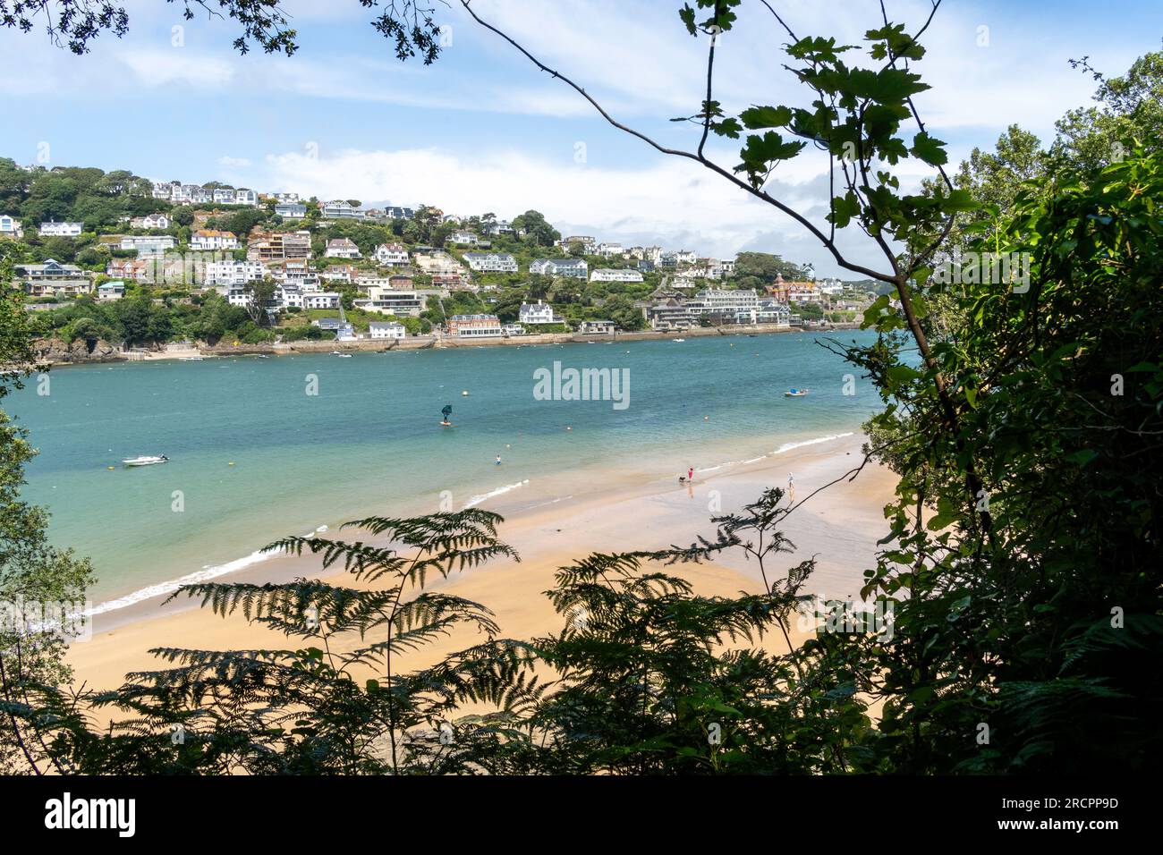 Salcombe, Devon, UK - 15 July 2023: View of Salcombe Harbour and Small ...