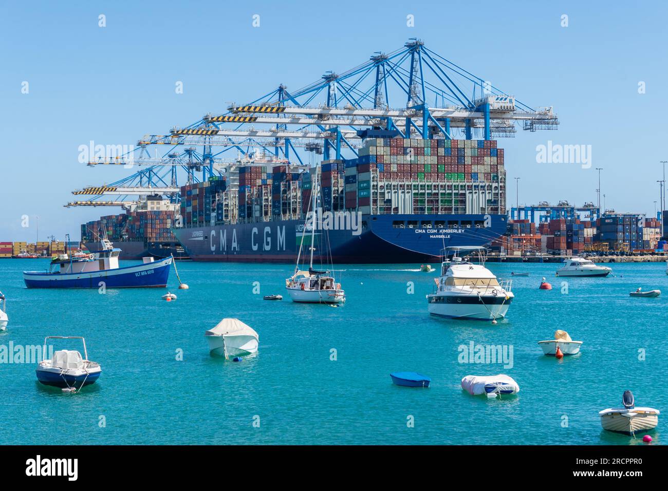 Birżebbuġa, Malta - August 21st 2022: Small boats moored in Pretty Bay ...