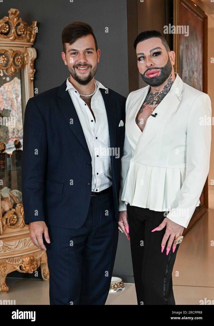 Berlin, Germany. 15th July, 2023. Fashion designer Harald Glööckler (r ...