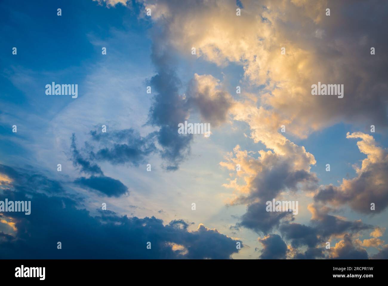 Sky and clouds before sunset background Stock Photo - Alamy