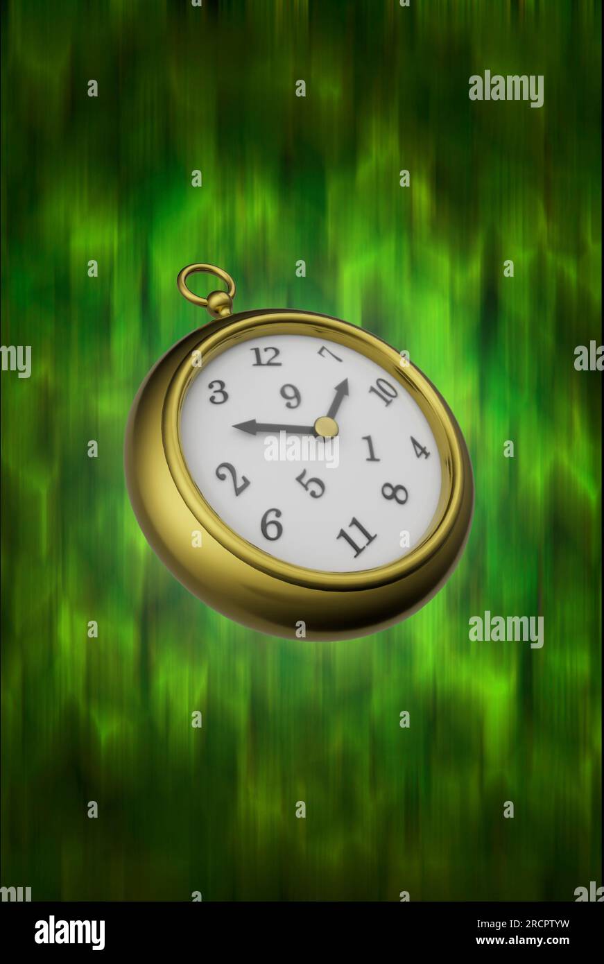 Gold pocket watch with scattered numbers on its face, indicating chaos ...