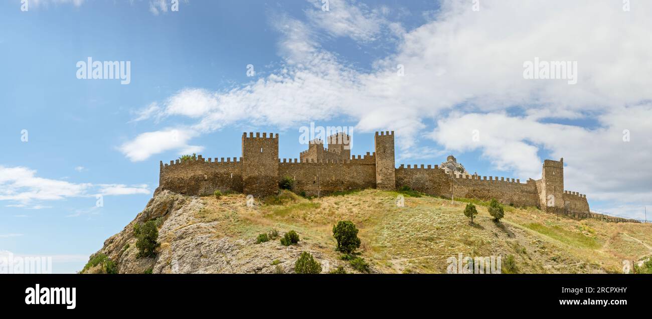 Low angle panoramic view along northern slope of Fortress Mountain ...