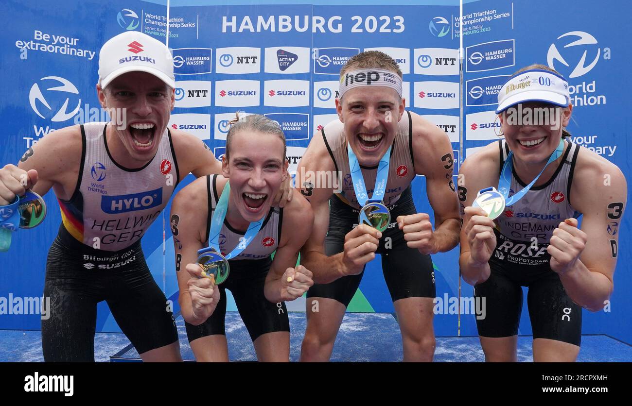 Hamburg, Germany. 16th July, 2023. Triathlon: ITU World Triathlon ...