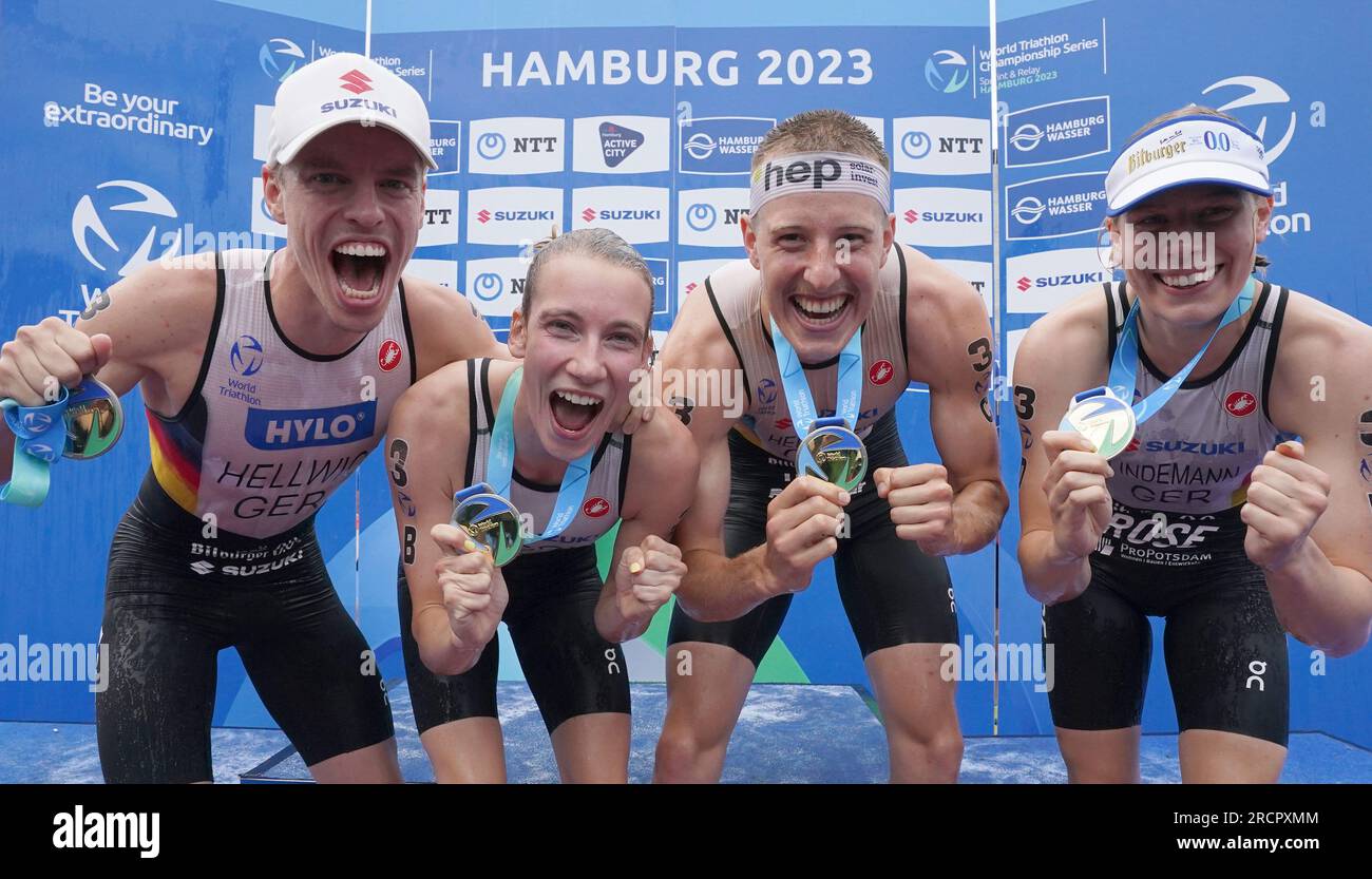 Hamburg, Germany. 16th July, 2023. Triathlon: ITU World Triathlon ...
