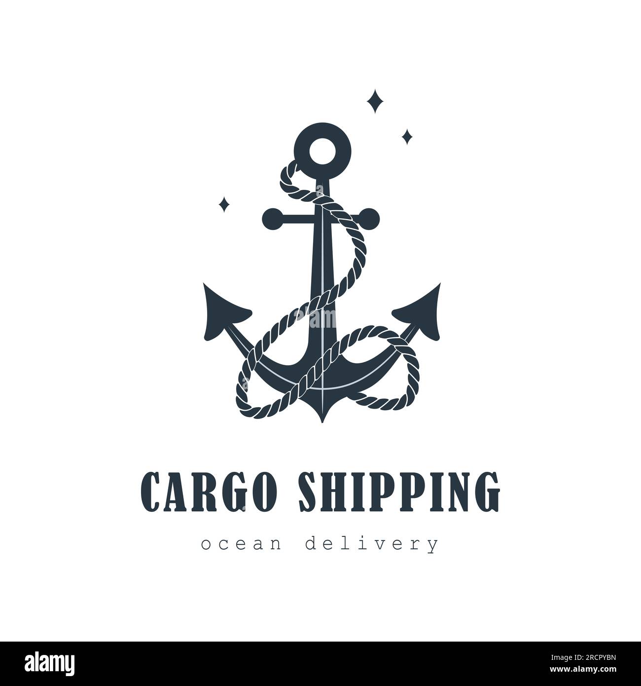 Cargo shipping logo. Ocean delivery. Sea freight transportation and ...