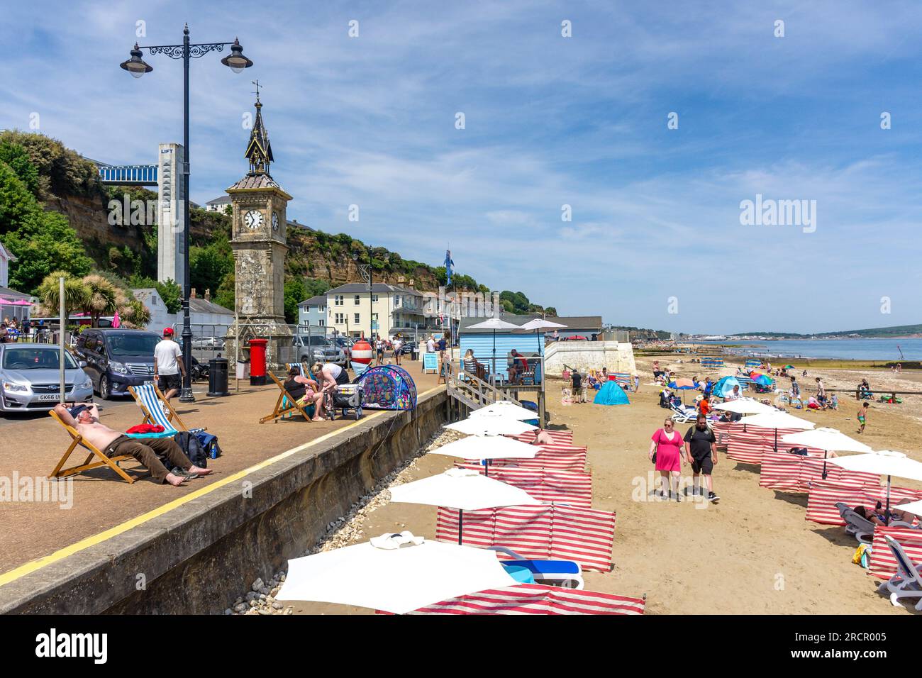 Clock Tower Beach and promenade, Shanklin, Isle of Wight, England ...