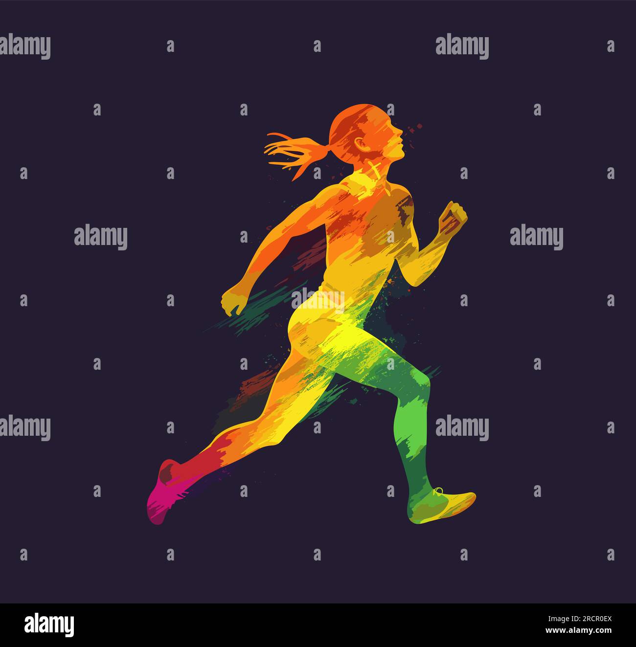 Run. Girl running, Emblem, sign, symbol, blank for a logotype on a ...