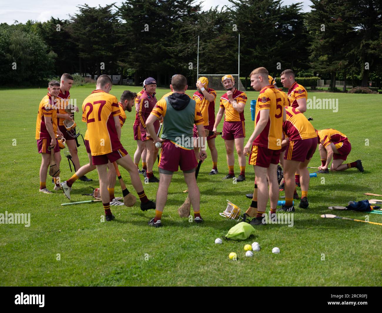 A hurling team getting ready to play a game Stock Photo - Alamy