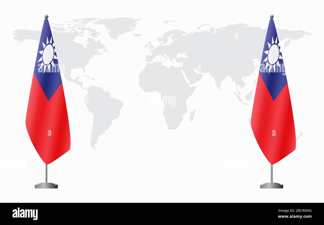 Taiwan and Taiwan flags for official meeting against background of ...