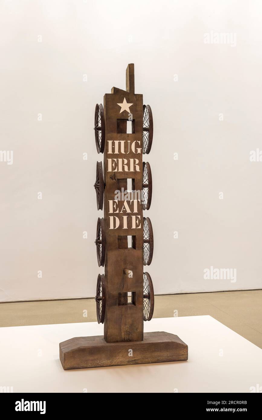 Columns and Herms works by Robert Indiana, as displayed in gallery ...