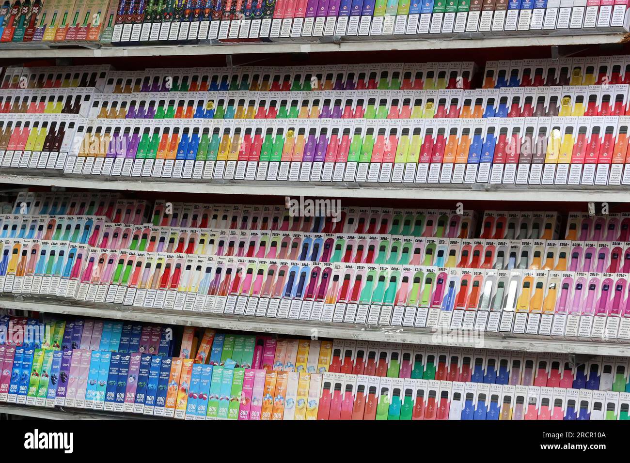 Display of disposable vape products in a shop in Camden, London Stock ...