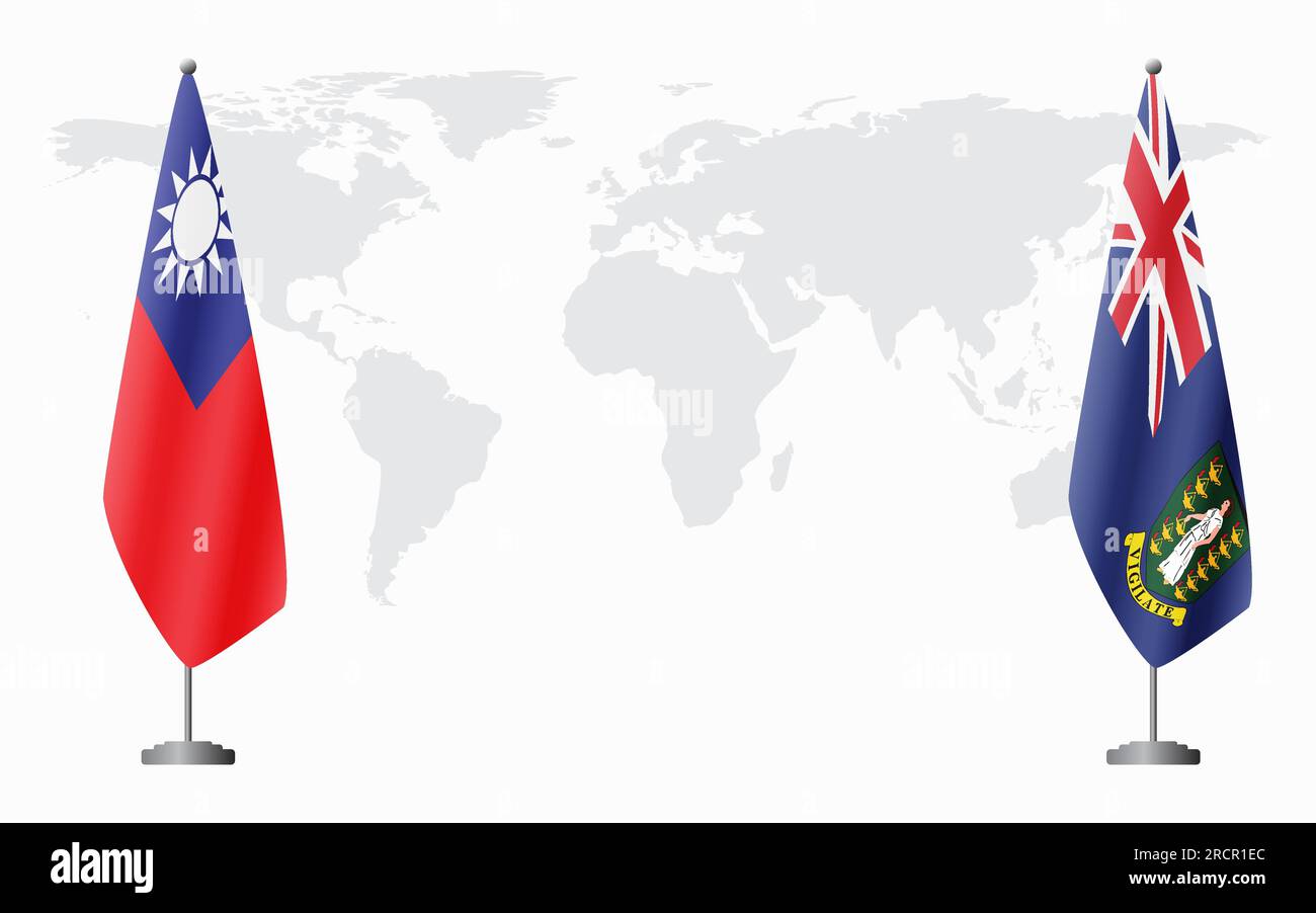 Taiwan and British Virgin Islands flags for official meeting against ...