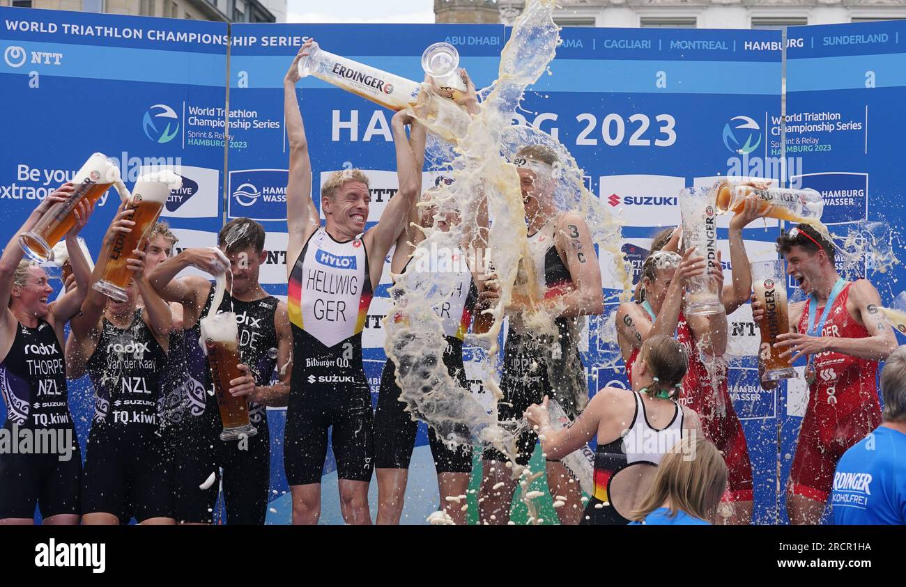 Hamburg, Germany. 16th July, 2023. Triathlon: ITU World Triathlon ...
