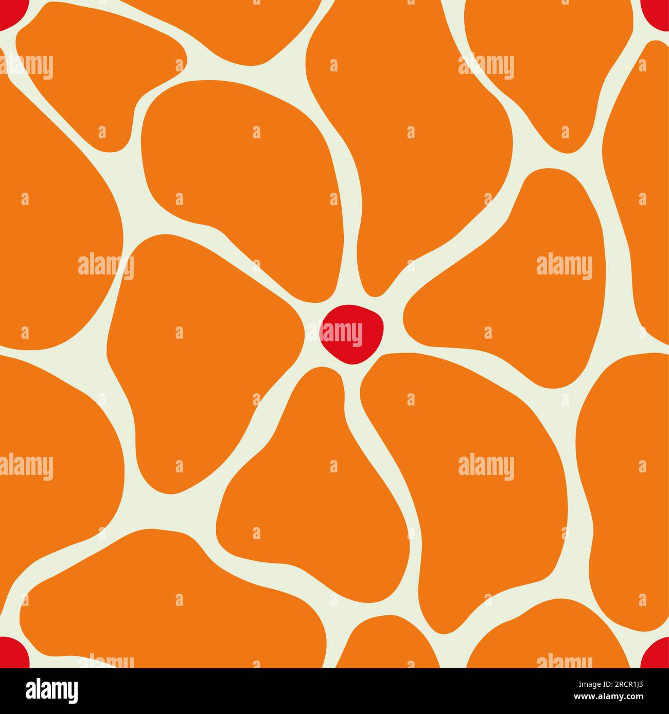 Abstract Daisy Seamless Pattern. Matisse curves aesthetic. Doodle ...