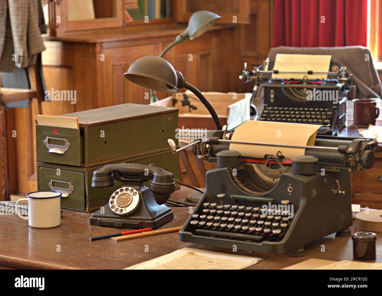 1940s wartime office with period features Stock Photo - Alamy