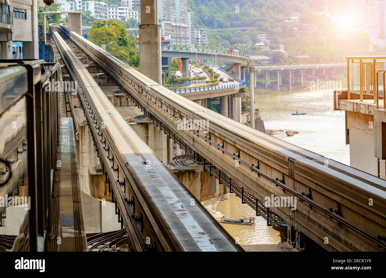 Three-dimensional rail transit in Chongqing, China Stock Photo - Alamy