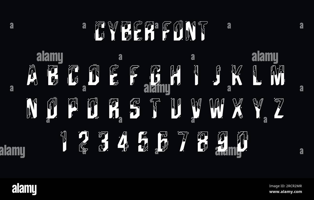 Hud font Stock Vector Images - Alamy