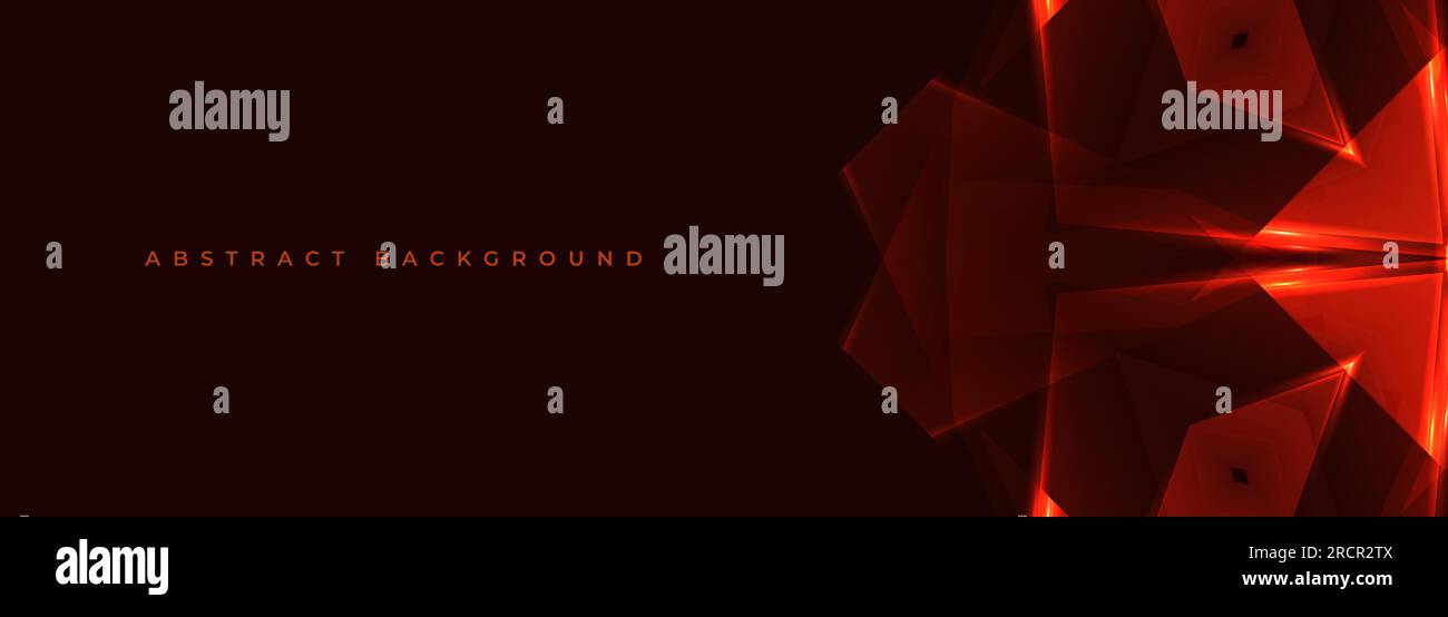 Abstract vector dark red wide background with glowing futuristic ...
