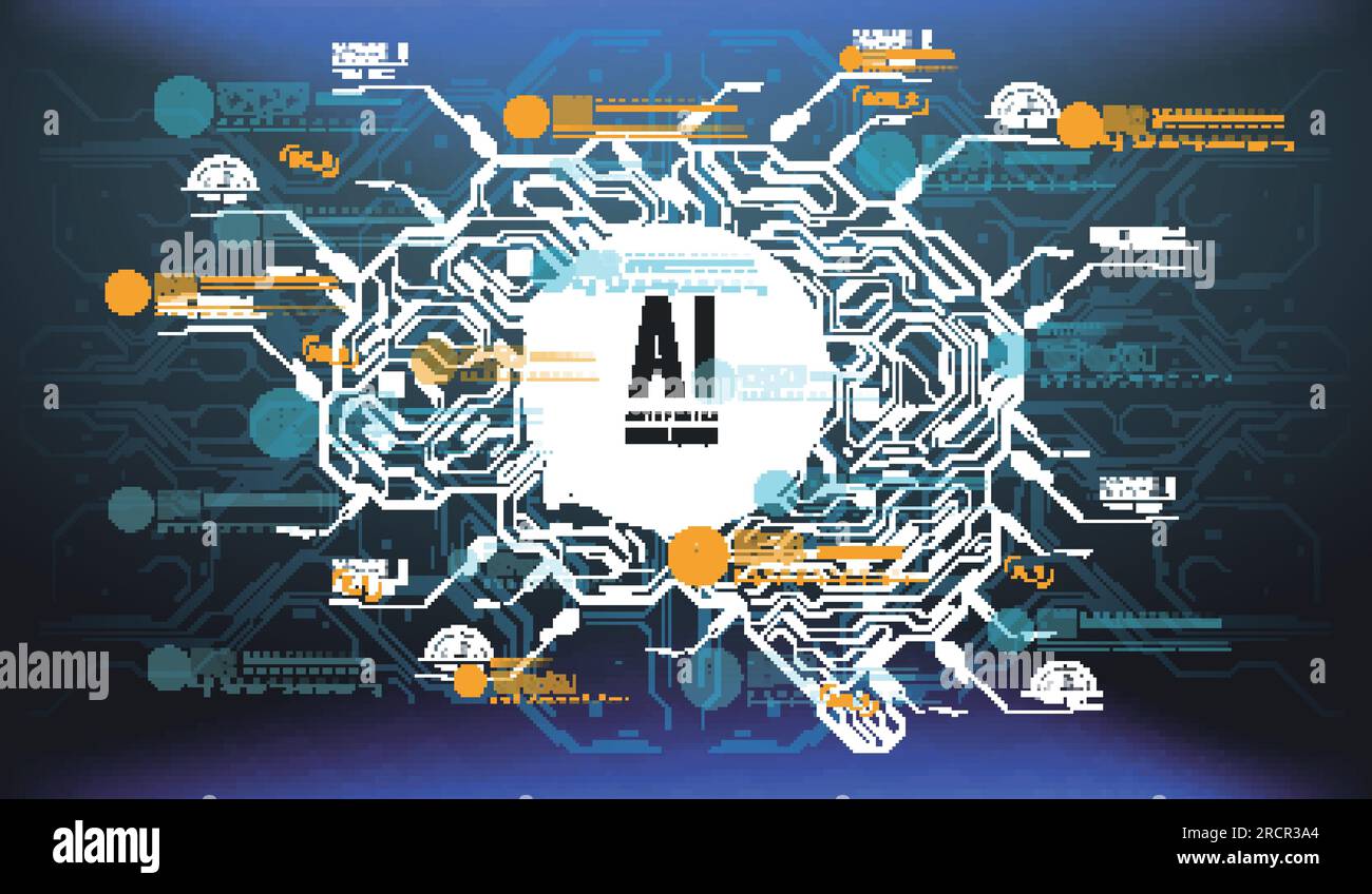 Interface brain computer Stock Vector Images - Alamy