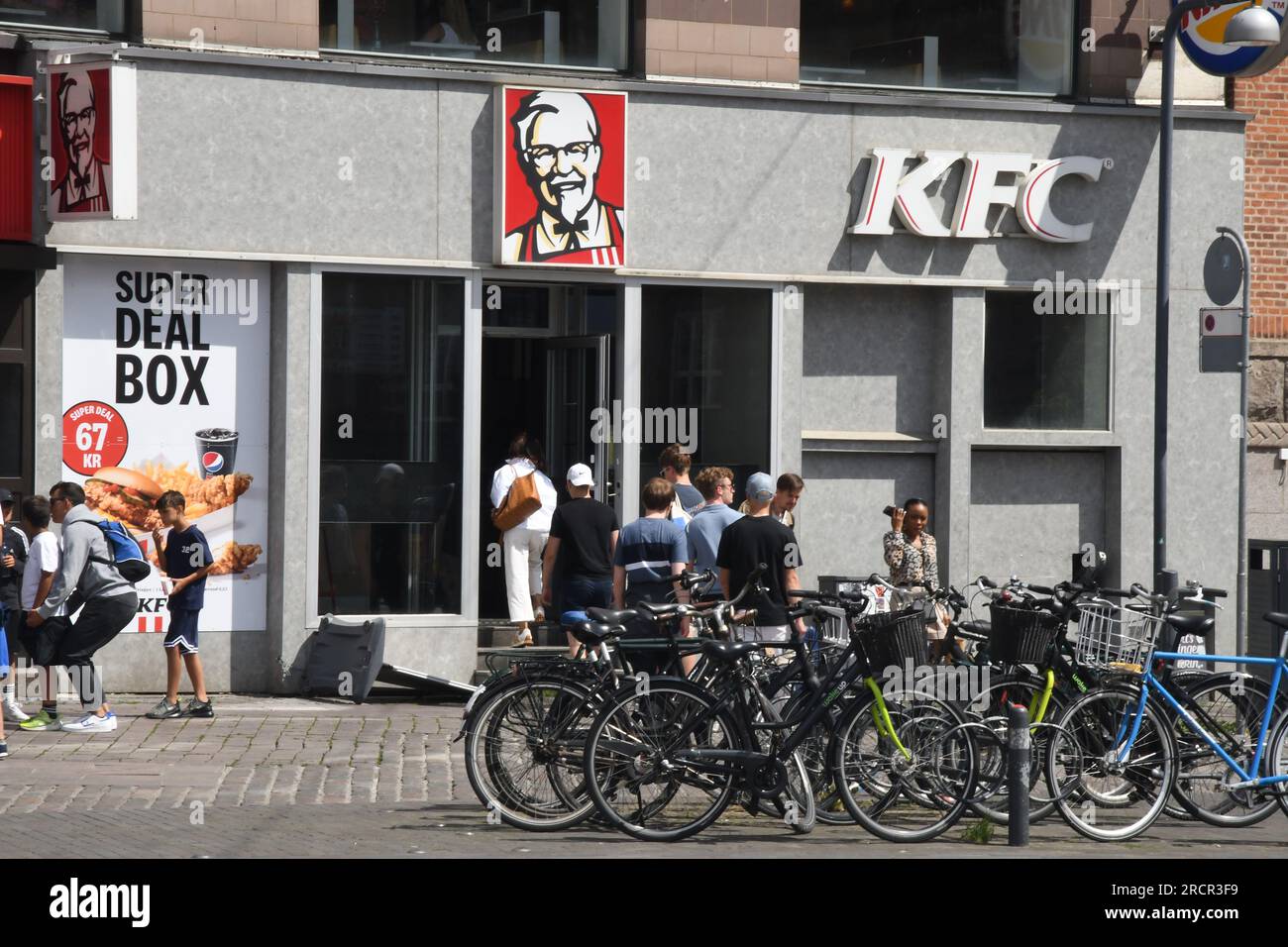 Copenhagen/Denmark/16 July 2023/American fst food chain KFC rstauarant ...