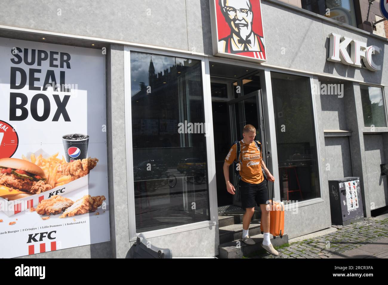 Copenhagen/Denmark/16 July 2023/American fst food chain KFC rstauarant ...