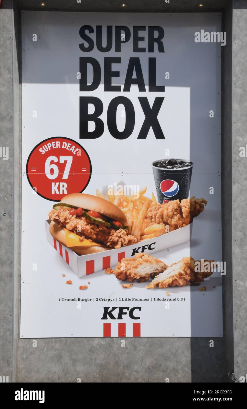 Copenhagen/Denmark/16 July 2023/American fst food chain KFC rstauarant ...