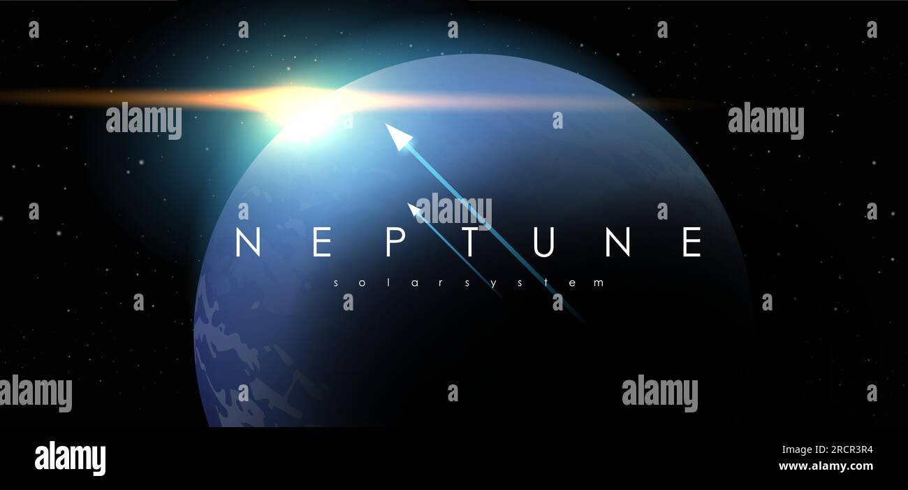 Neptune, creative vector planet. Space background. Galaxy Colorful ...