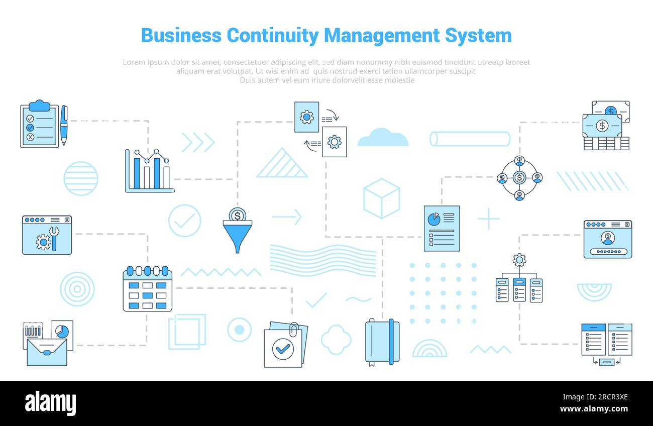 bcms business continuity management system concept with icon set ...