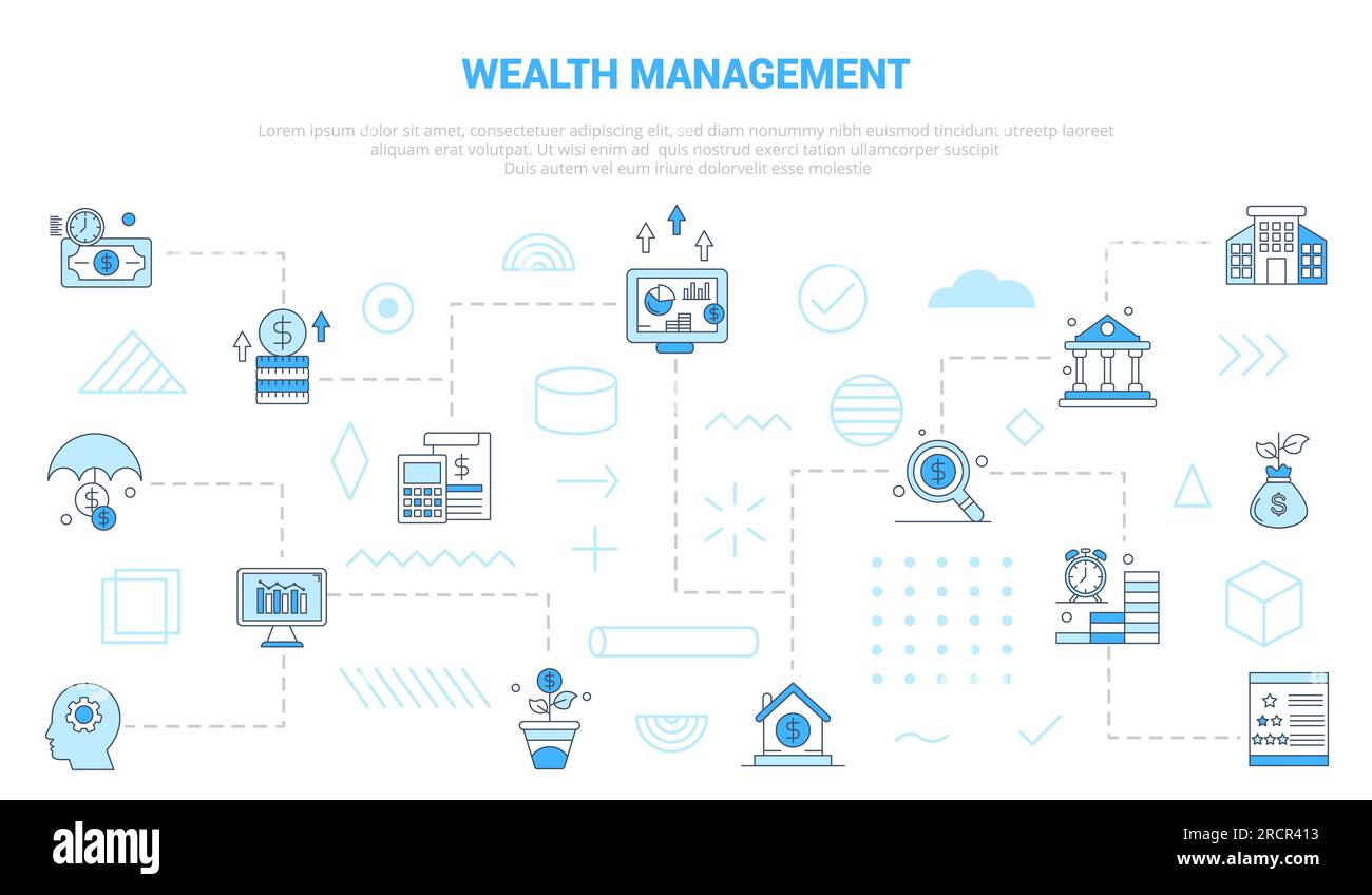 wealth management concept with icon set template banner with modern ...