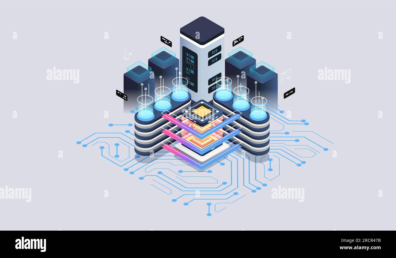 Data visualization concept. 3d isometric vector illustration Stock ...