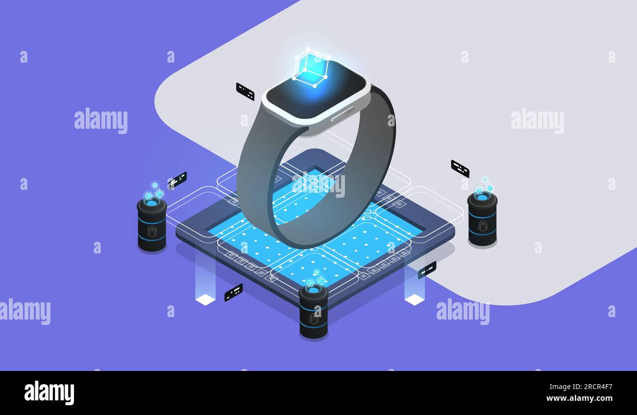 Wearable technology smart watch infographic hi-res stock photography ...