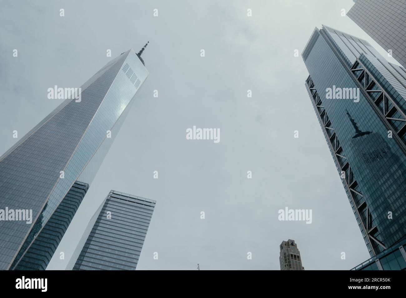 One World Trade Center in New York City photographed from the ground ...