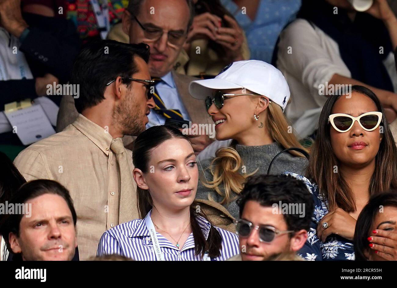 Jonathan Bailey and Ariana Grande watching the Gentlemen's Singles ...
