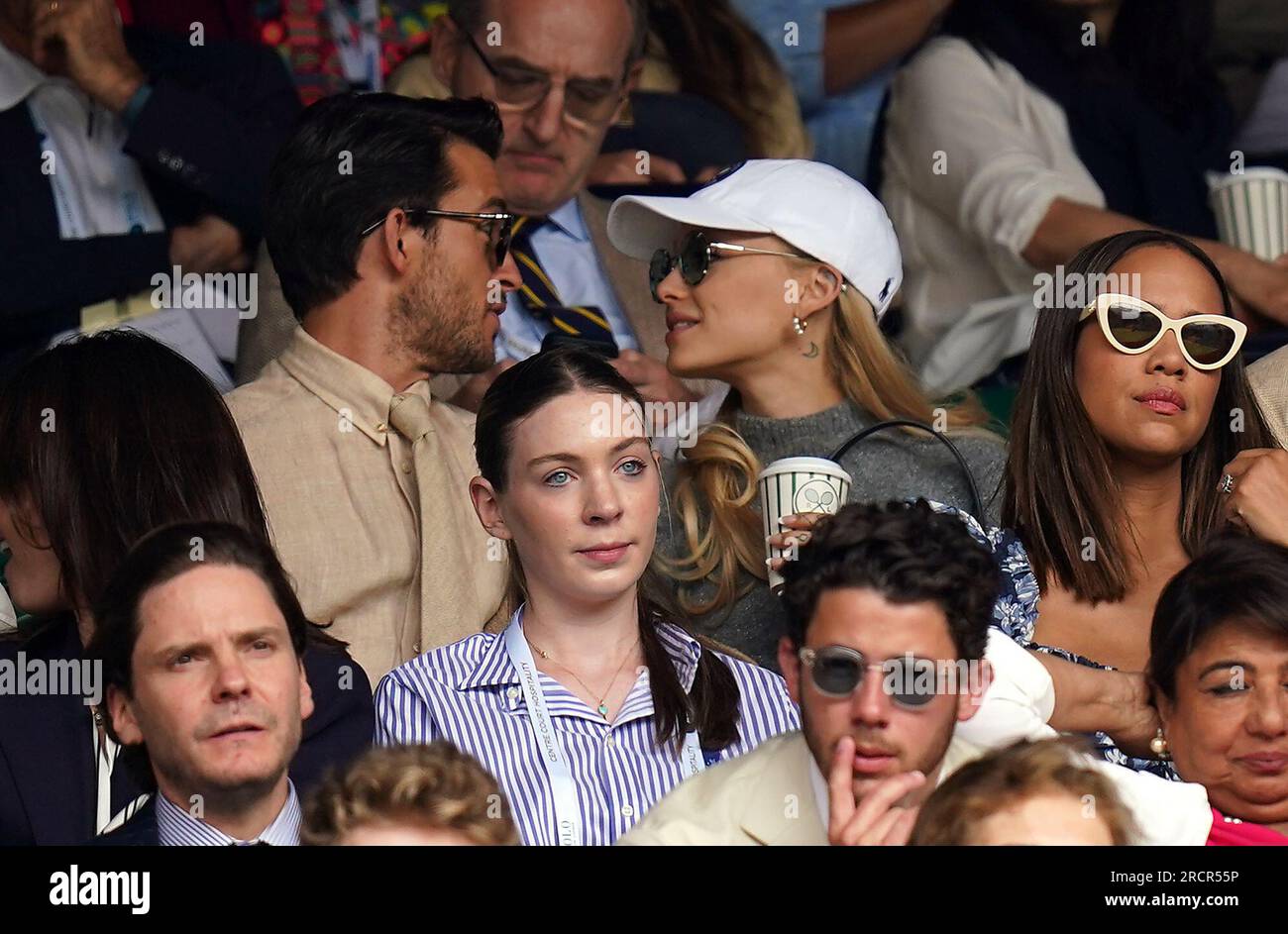 Jonathan Bailey and Ariana Grande watching the Gentlemen's Singles ...