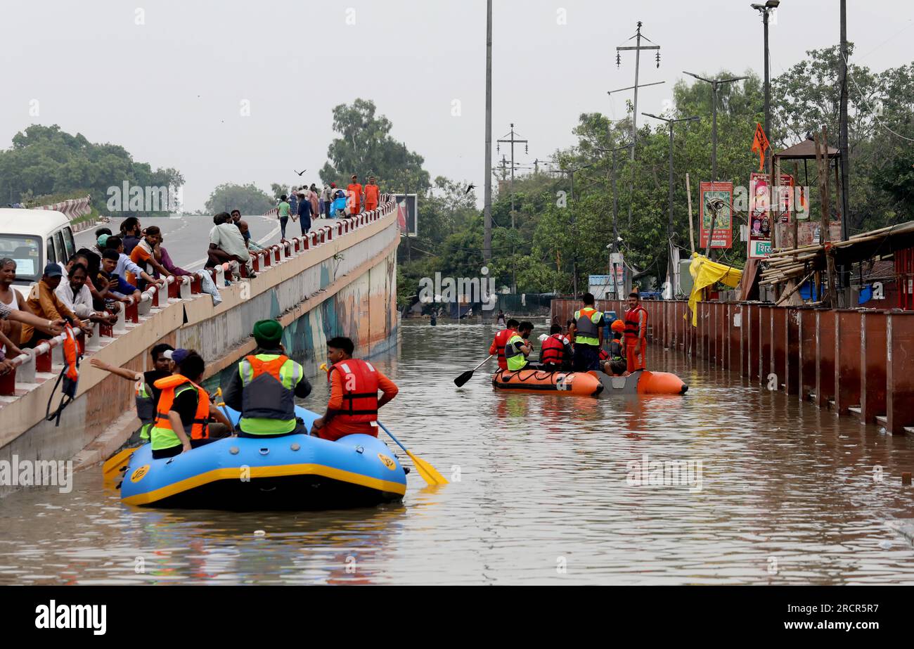 New Delhi, India. 15th July, 2023. National Disaster Response Force ...