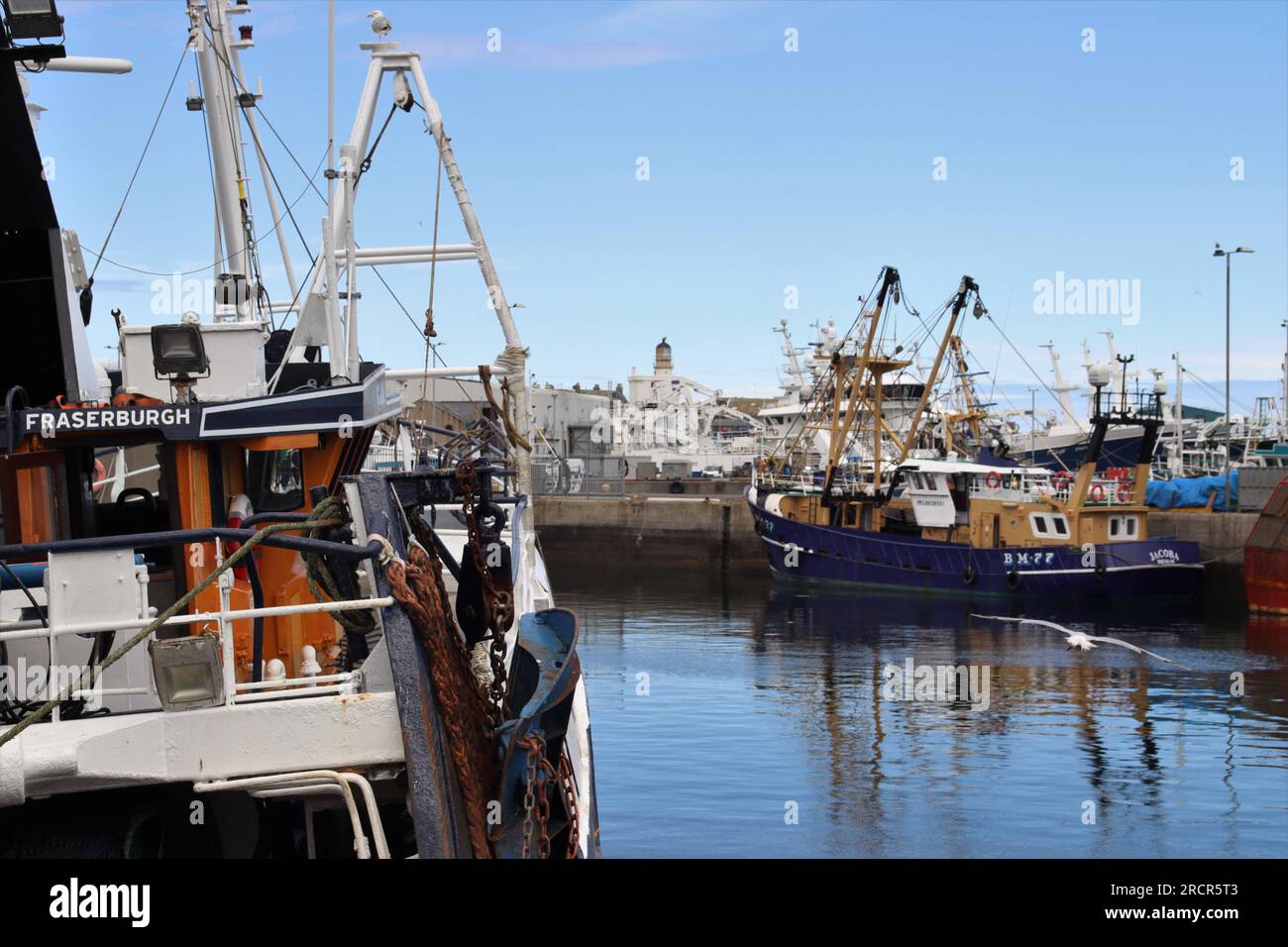 Lifeboat statue and shed, Fraserburgh harbour Stock Photo - Alamy