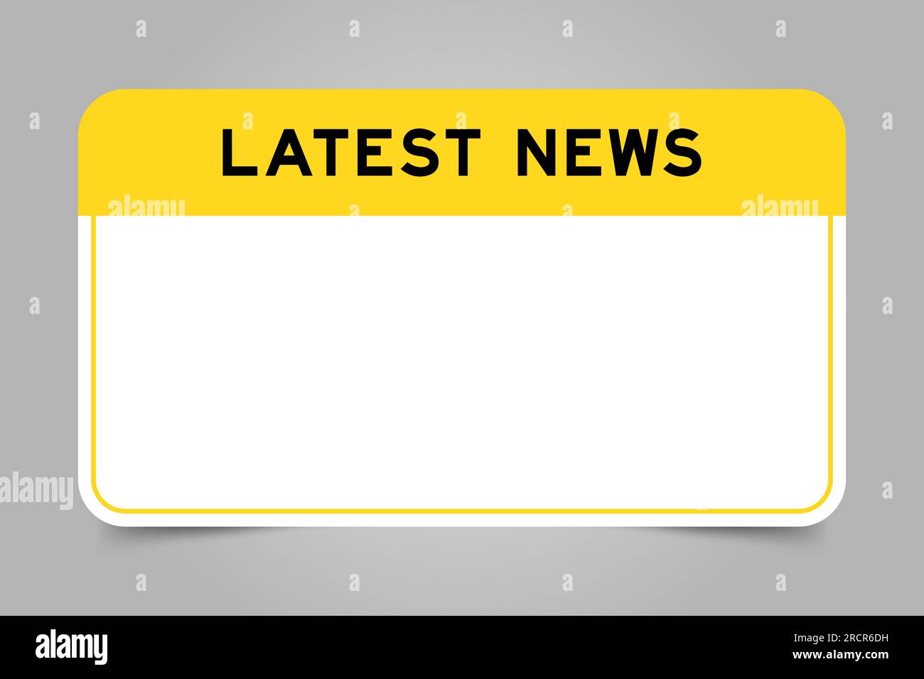 Label banner that have yellow headline with word latest news and white ...