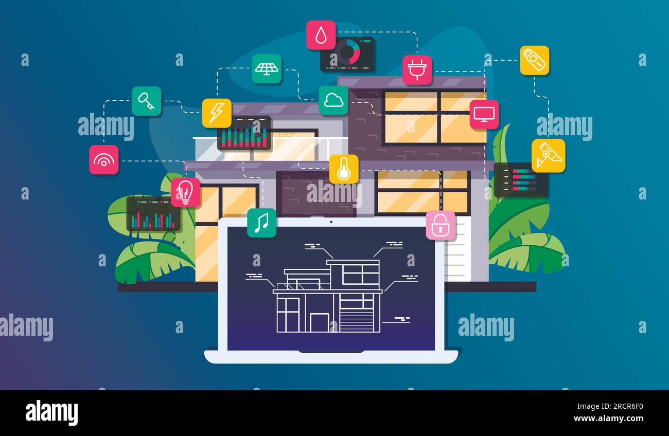 Smart house concept icons control Stock Vector Images - Alamy