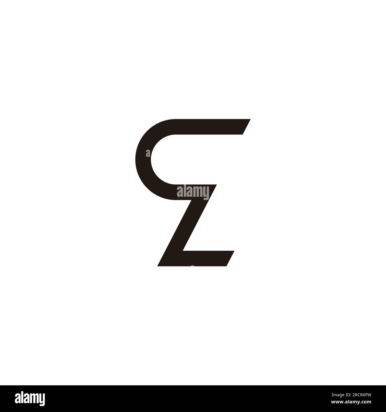 letter cl ql black simple geometric line logo vector Stock Vector Image ...