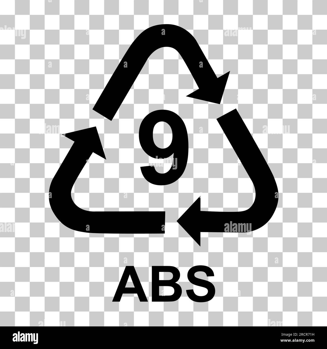 Plastic symbol, ecology recycling sign isolated on white background ...