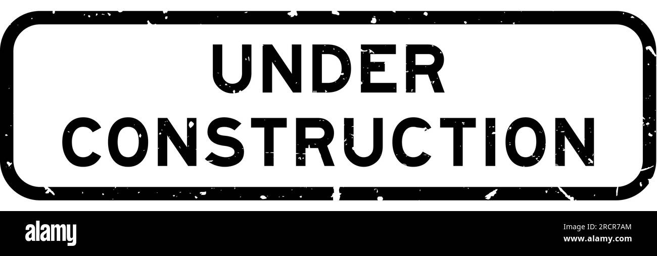 Grunge black under construction word square rubber seal stamp on white ...